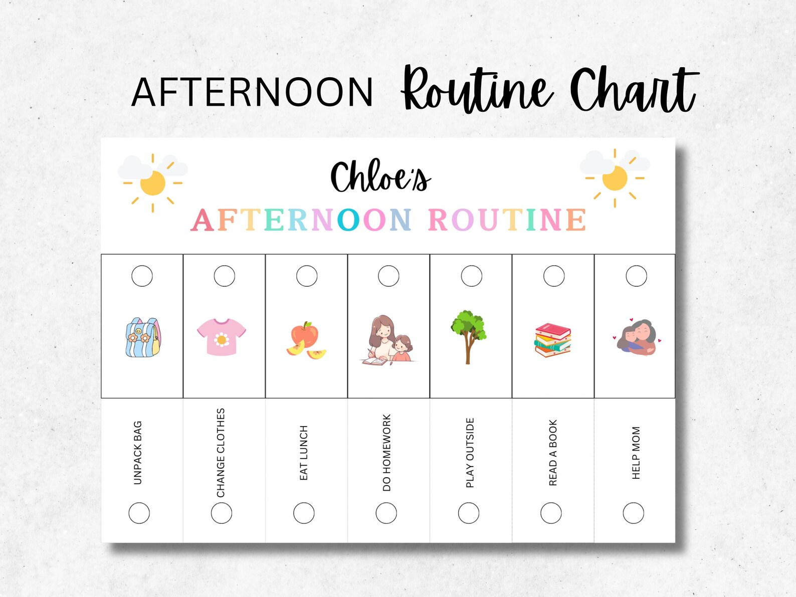 Picture Chore Charts for Kids, Toddler Chore Charts, Morning Evening ...