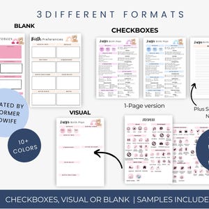 Comprehensive Birth Plan Template Bundle, Canva Editable Birth Plans ...