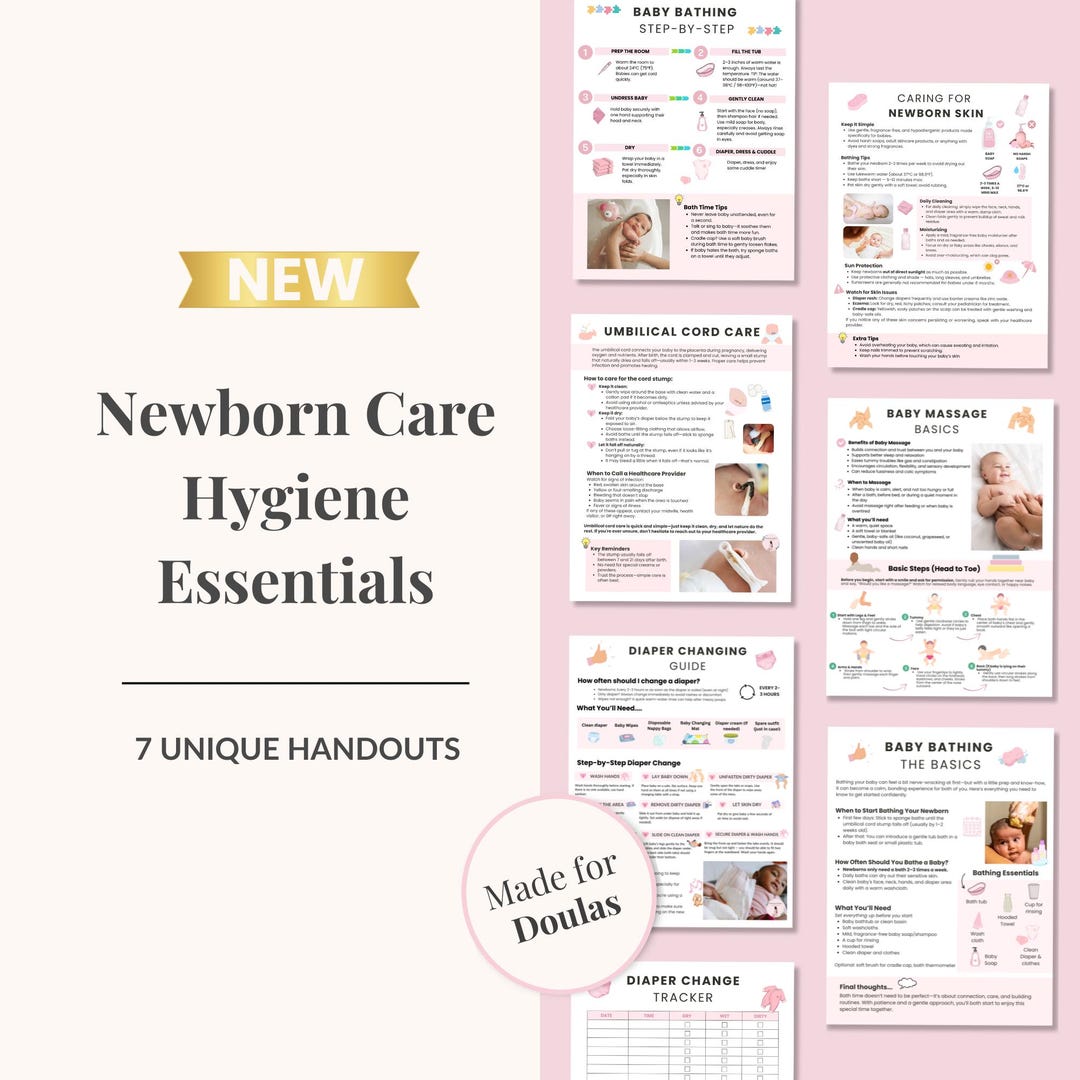 Newborn Care Hygiene Handouts | Baby Education Posters | Canva Editable ...