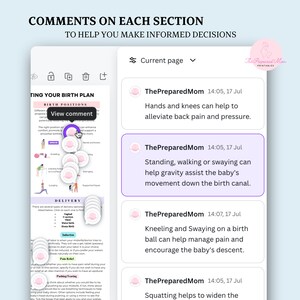 Visual Birth Plan Template Bundle,printable Labor Delivery Preferences ...