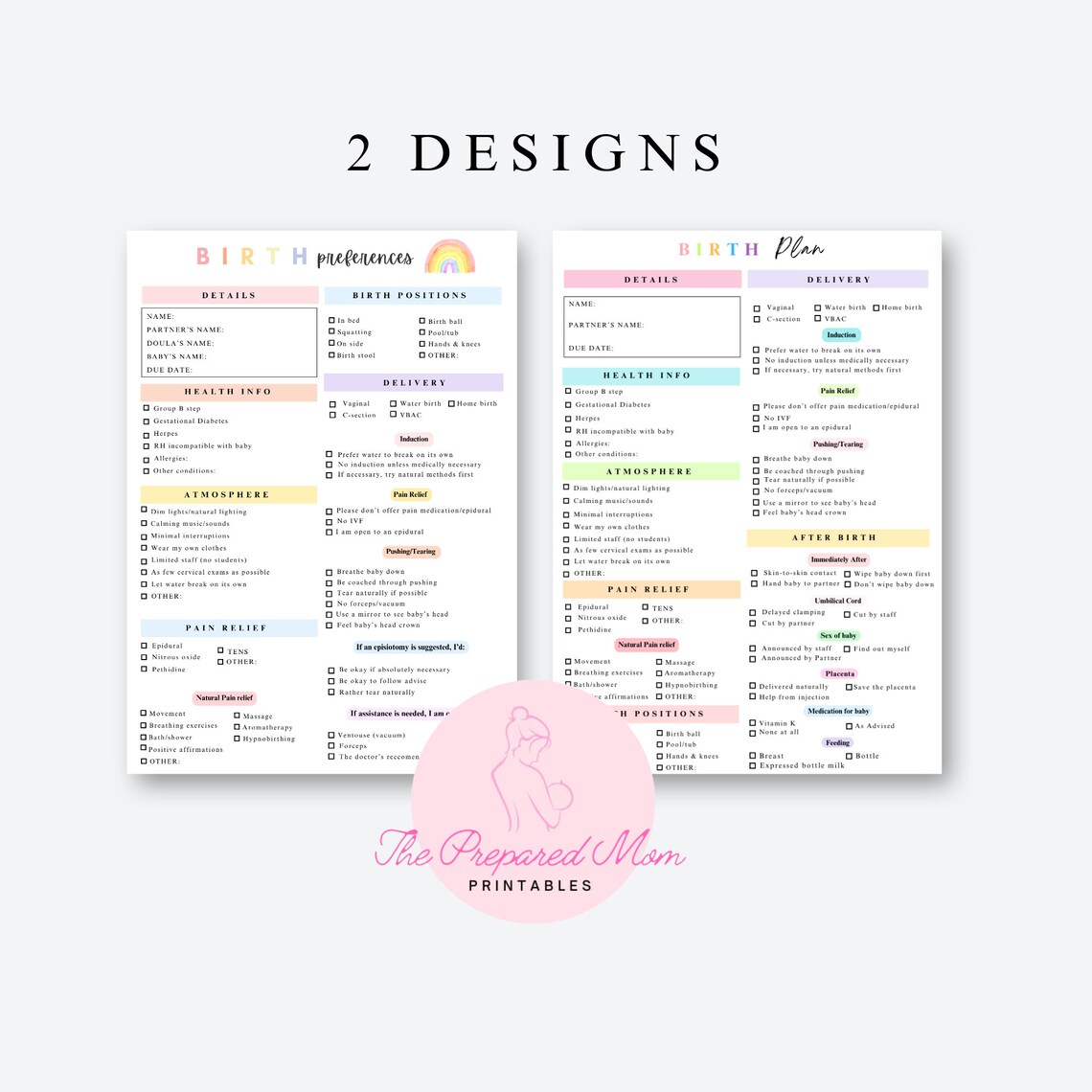Editable Birth Plan Template Printable Doula Client Resource labor and ...