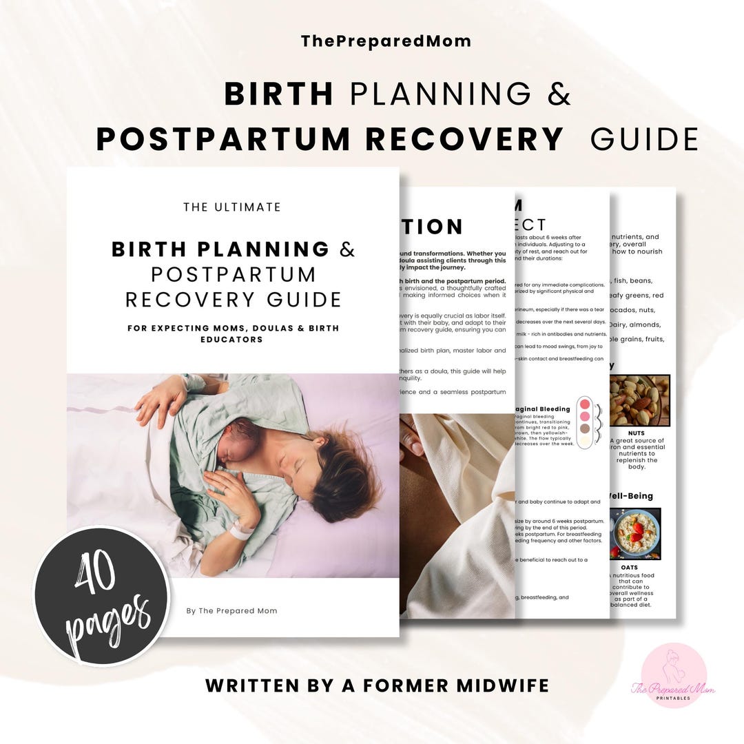 Birth Planning & Postpartum Recovery Guide, Printable Doula Handouts ...