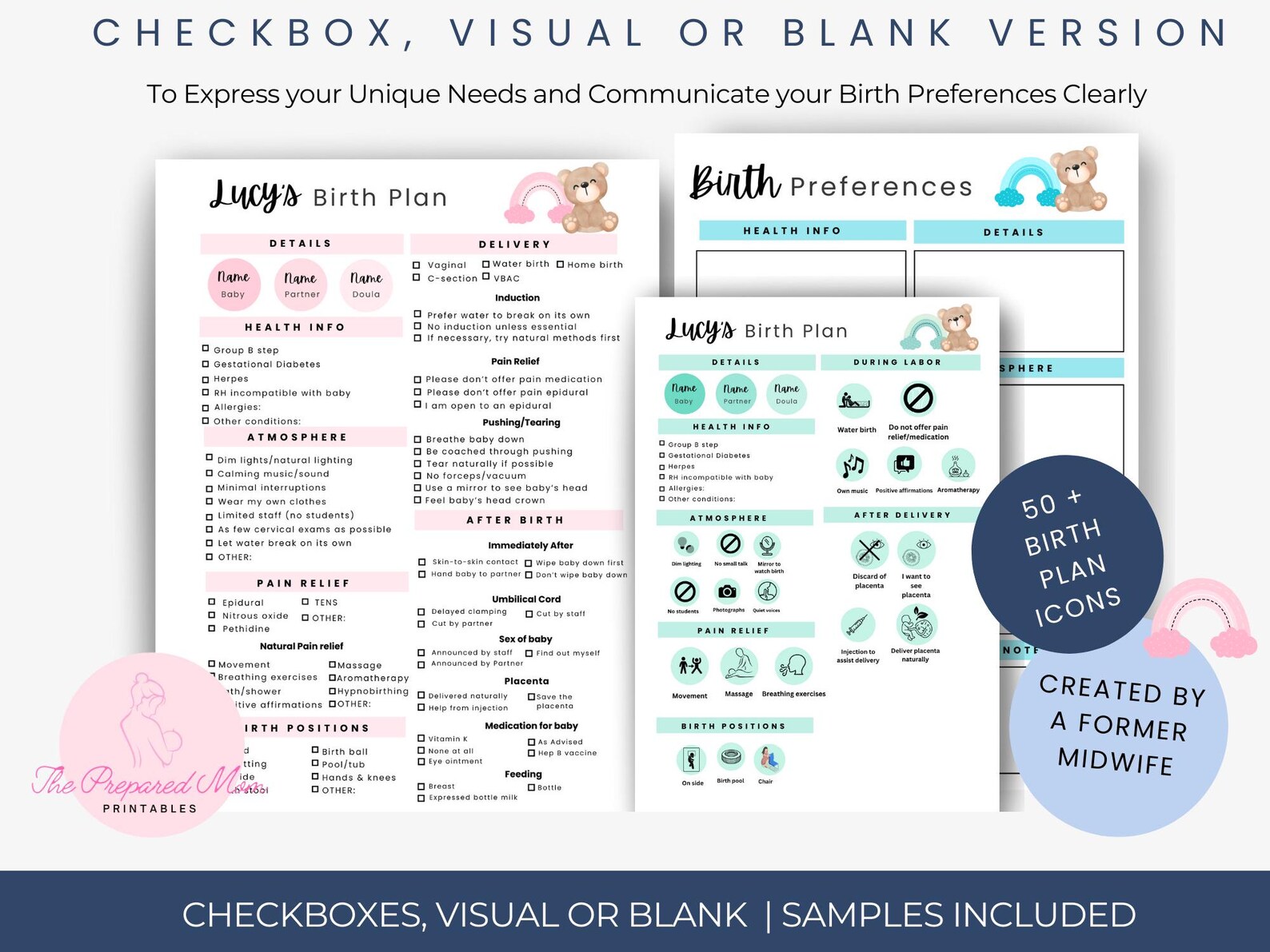 Comprehensive Birth Plan Template Bundle, Canva Editable Birth Plans ...