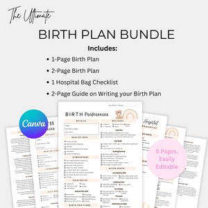 Birth Plan Template Bundle, Beige Teddy Bear Theme, Gender Neutral ...