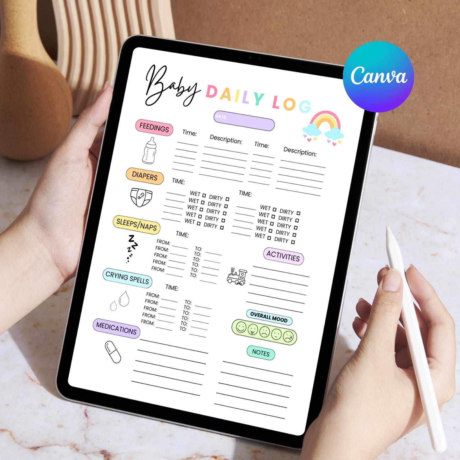 Infant Daily Log | Newborn Care Feeding Sleep Tracker,medication Log ...