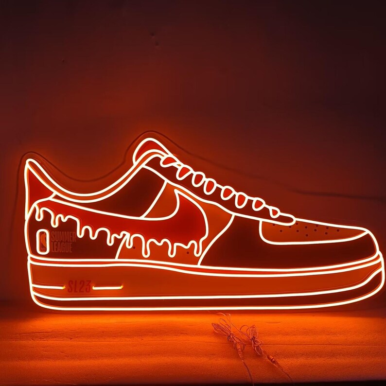 LED Nike Shoe Sign, Nike Swoosh Drip Neon Light Sign, Designer Neon ...