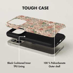 Vintage Flower Floral Phone Case, Retro Flower Pattern, iPhone 17 16 15 ...