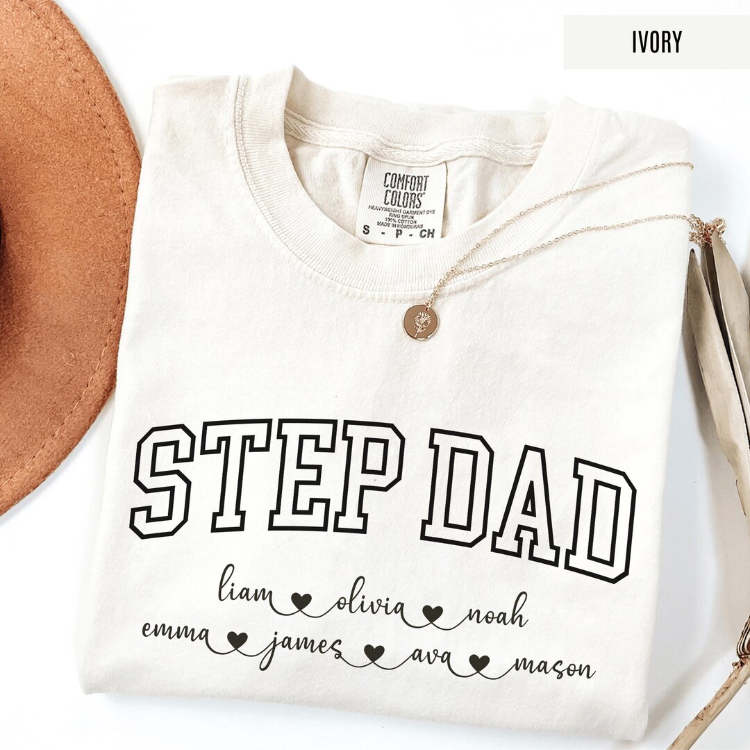 Step Dad Shirt With Kids Names, Step Dad Gift Fathers Day, Step Dad ...