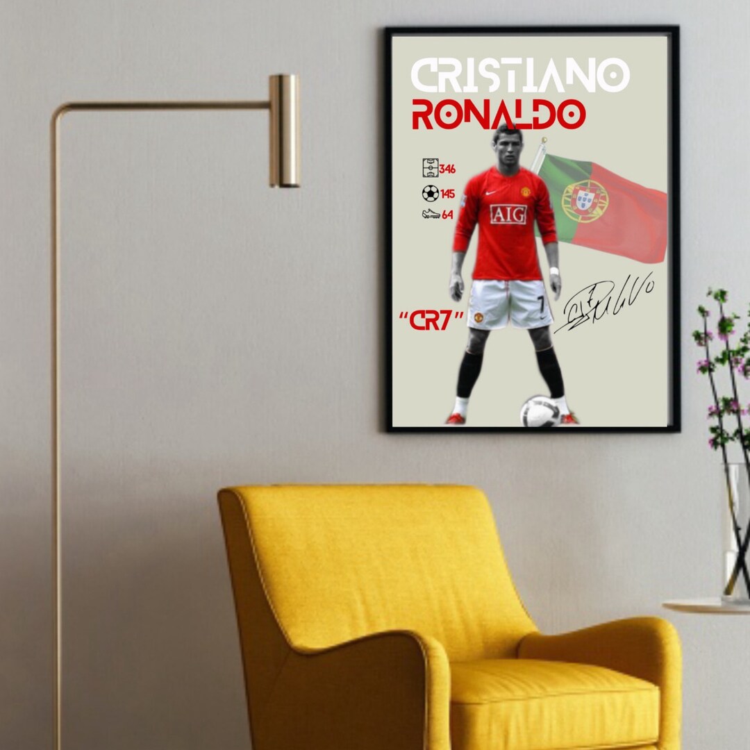 Cristiano Ronaldo CR7 Manchester United Football Print/poster Framed ...