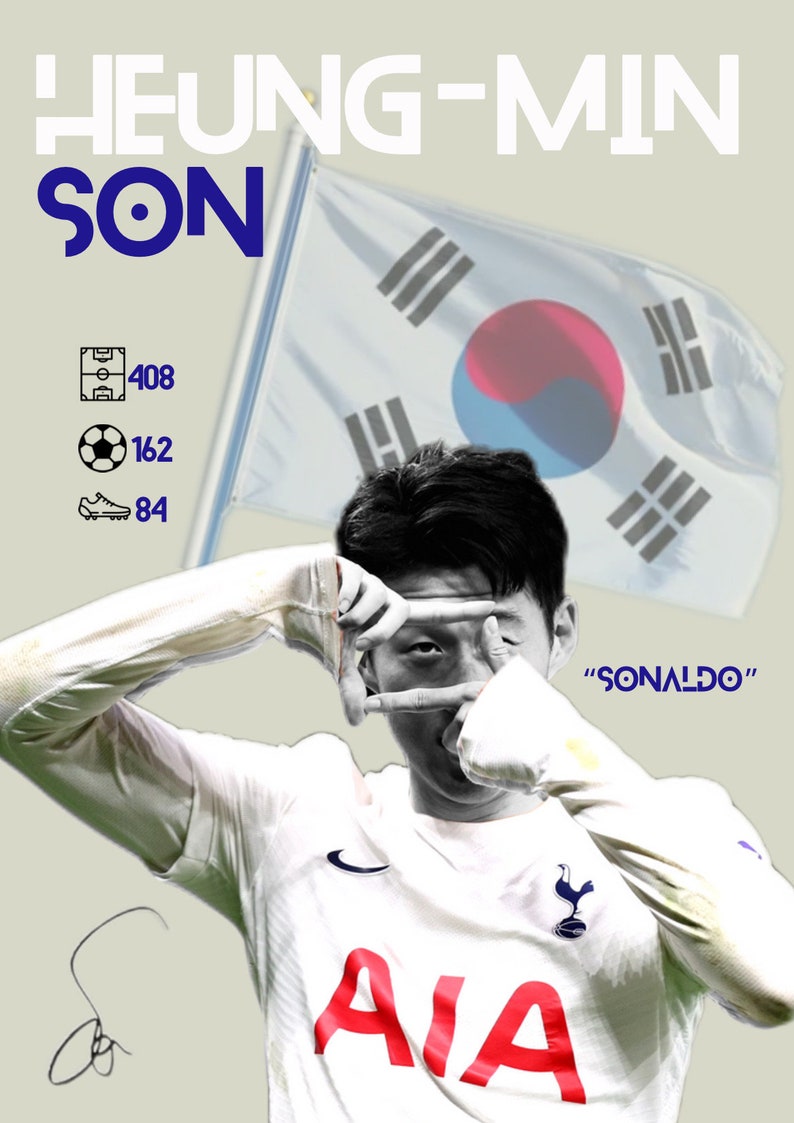 Heung-min Son Tottenham Hotspur Football Print/poster Framed/unframed ...