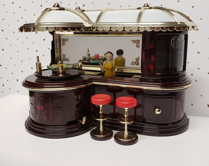 Rare Vintage "le Bar Club" Music Box Lights & Motion Plastic Pre-owned ...