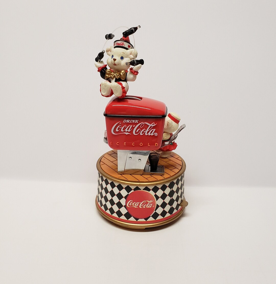 Vintage Enesco Coca Cola Music Box 1990's Rotates Plays "things Go ...