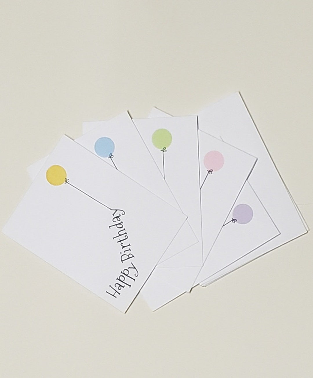 Handmade Happy Birthday Balloon Cards - Set of 5 - Etsy