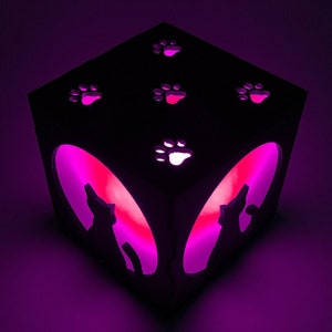 Kitty Cat Wood Lantern LED Light Cube Candle Box Cat Home Decor ...