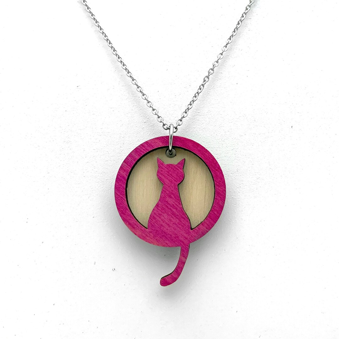 Wood Cat Essential Oil Diffuser Necklace Cat Aromatherapy - Etsy
