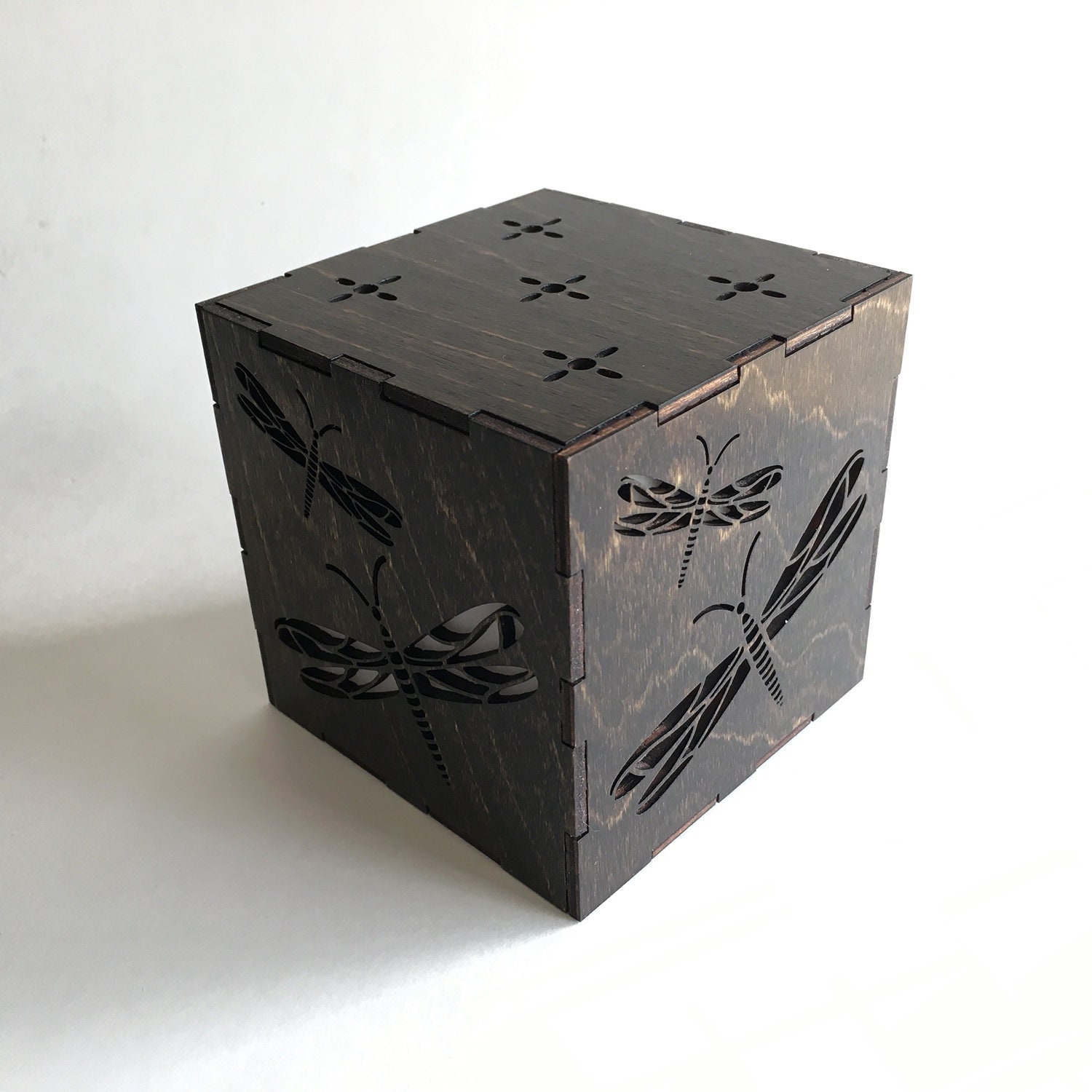 Dragonfly Light Box Wood Lantern Dragonflies Lamp Candle | Etsy