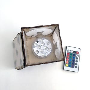 Kitty Cat Wood Lantern LED Light Cube Candle Box Cat Home Decor ...