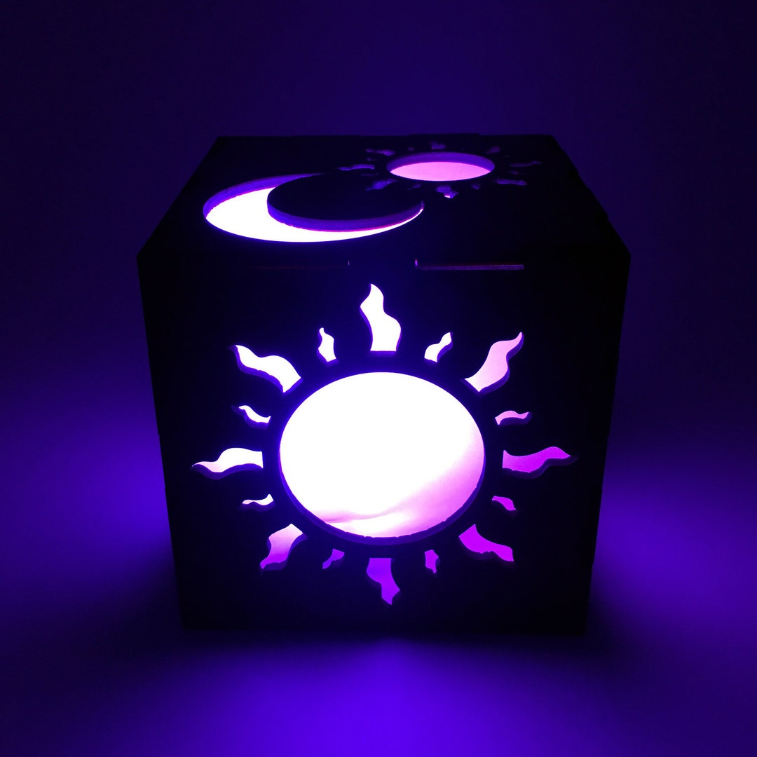 Sun and Moon Color Changing LED Lantern, Light Box, Wood Lantern, Sun ...