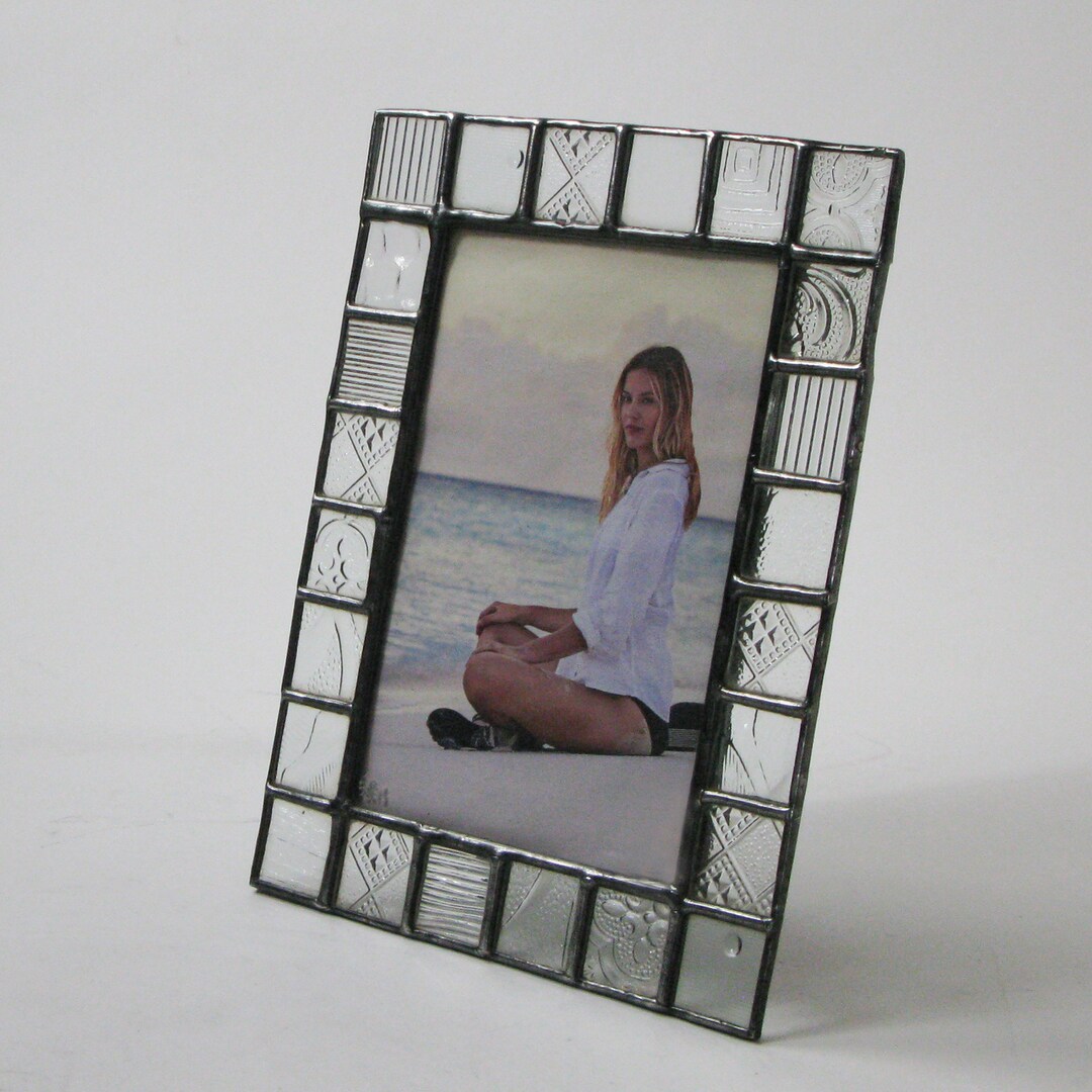 Stained Glass Picture Frame - 4x6 - Clear Pattern Glass - Etsy