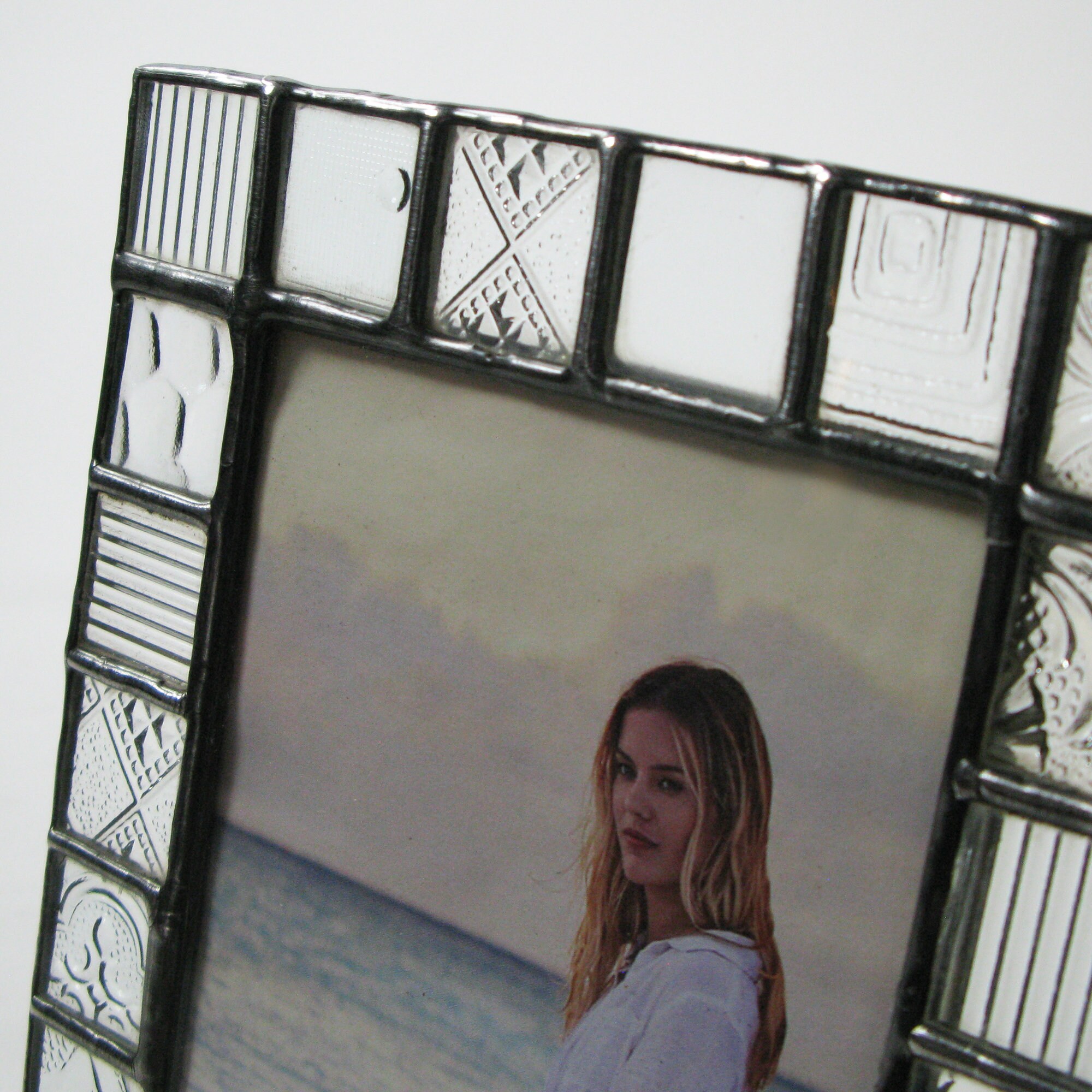 Stained Glass Picture Frame 4x6 Clear Pattern Glass - Etsy