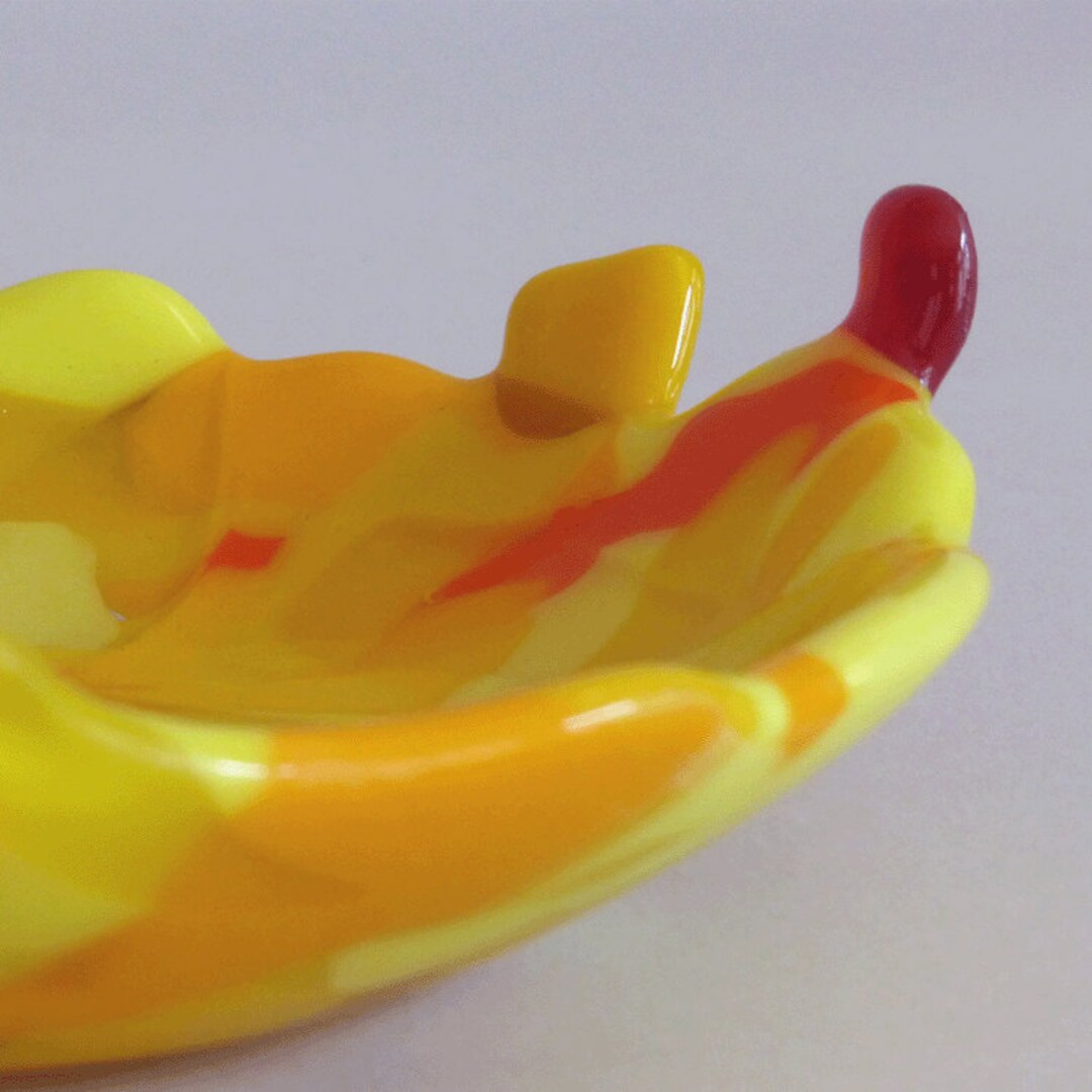 Fused Glass Bowl Yellow / Orange Art Glass - Etsy