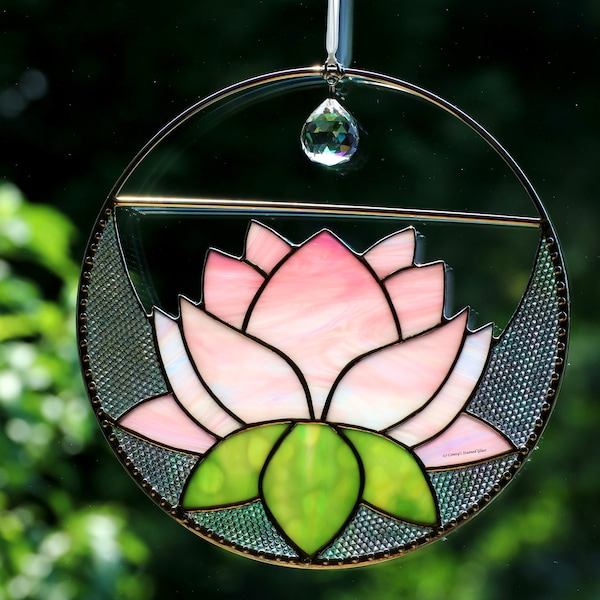 Stained Glass Moon Lotus Flower - Etsy