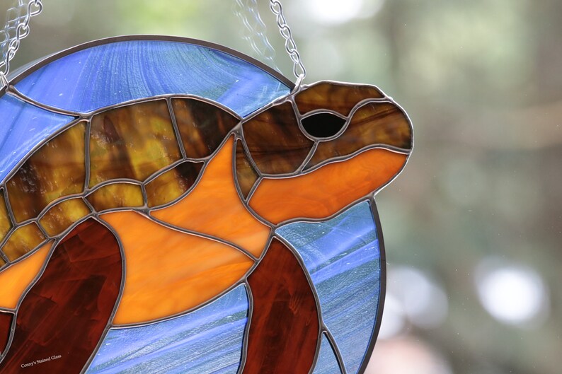 Turtle Stained Glass Suncatcher - Etsy