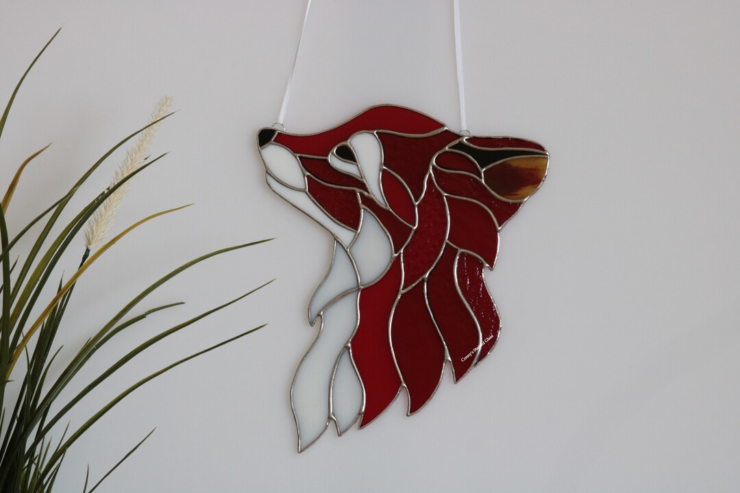 Red Fox Stained Glass Suncatcher - Etsy