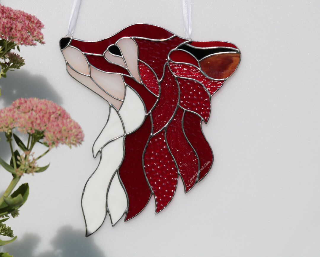 Red Fox Stained Glass Suncatcher - Etsy