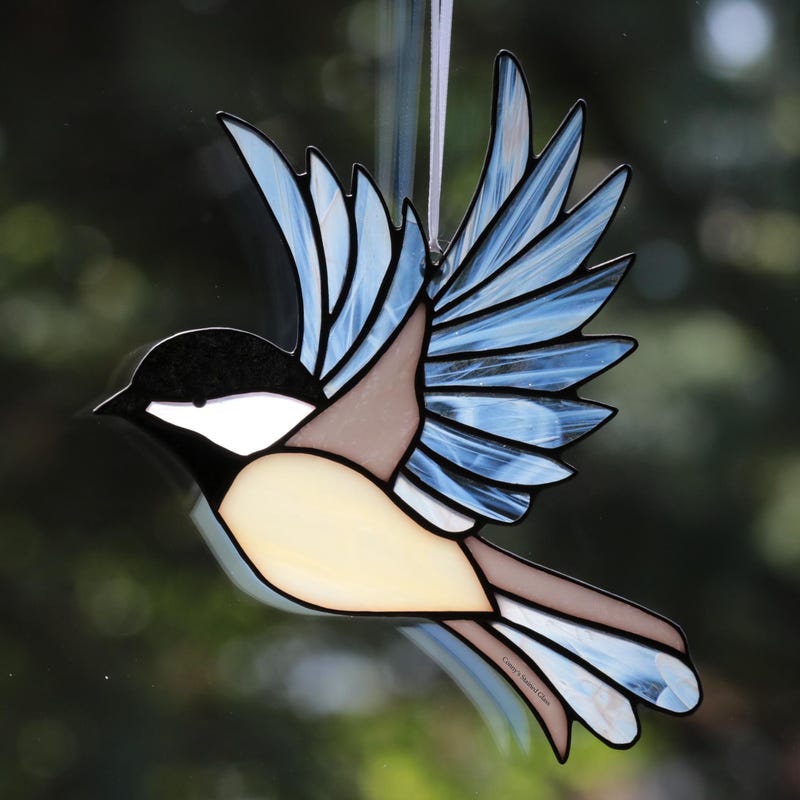 Stained Glass Chickadee - Etsy