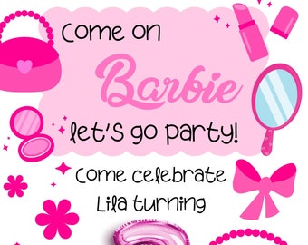 Come on Barbie Lets Go Party Birthday Invitation - Etsy