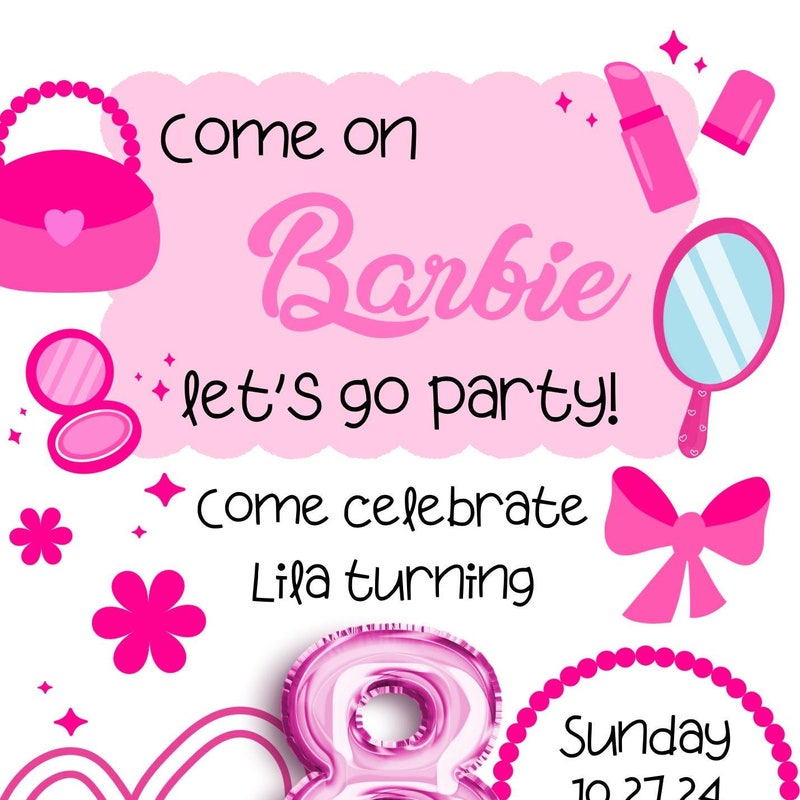 Barbie Invitation - Etsy