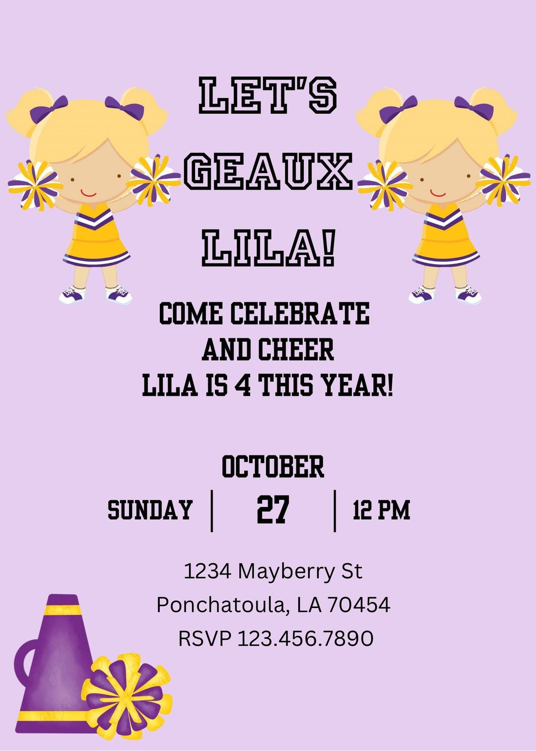 LSU Birthday Invitation! - Etsy