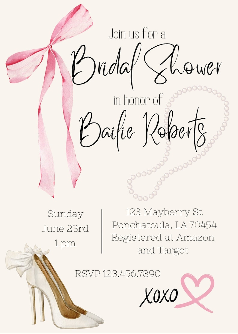 Heels and Pearls Bridal Shower Invitation! - Etsy