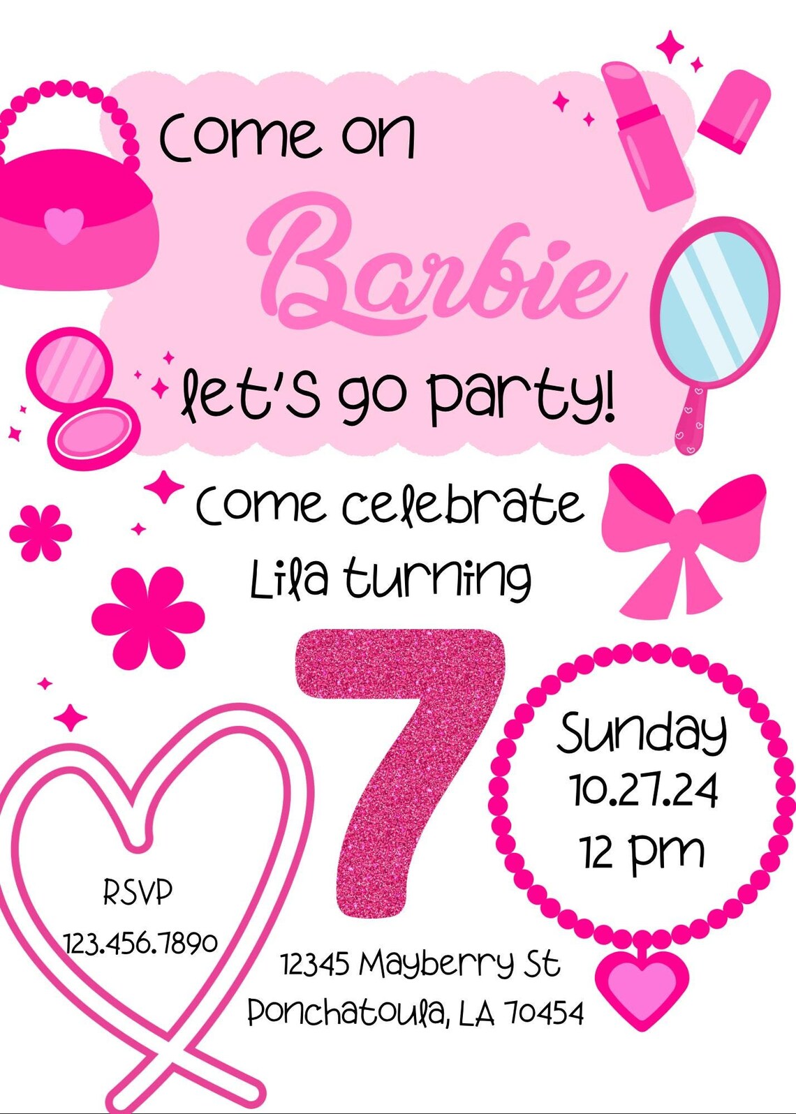 Come on Barbie Lets Go Party Birthday Invitation - Etsy