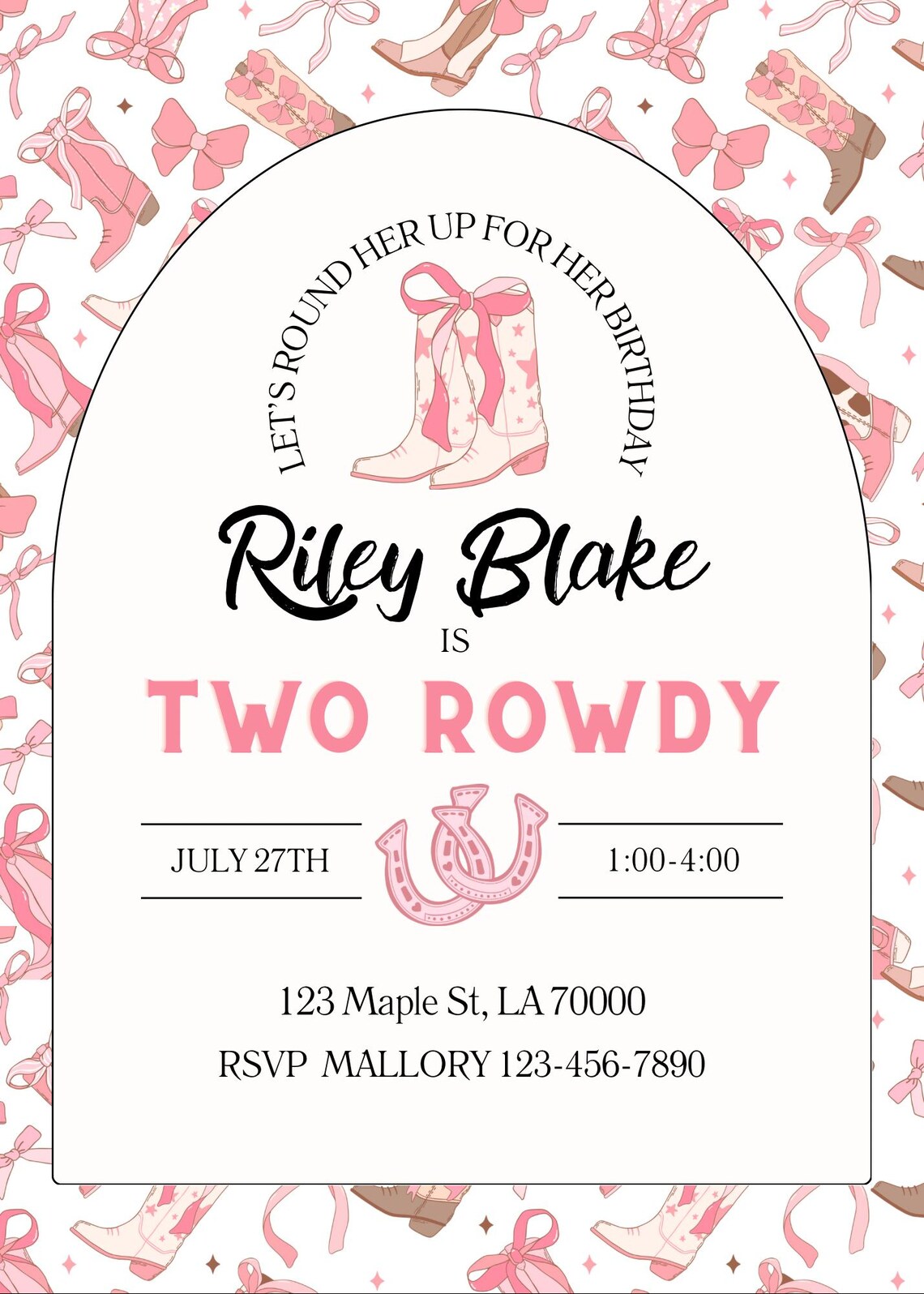Two Rowdy Birthday Party Invitation! - Etsy