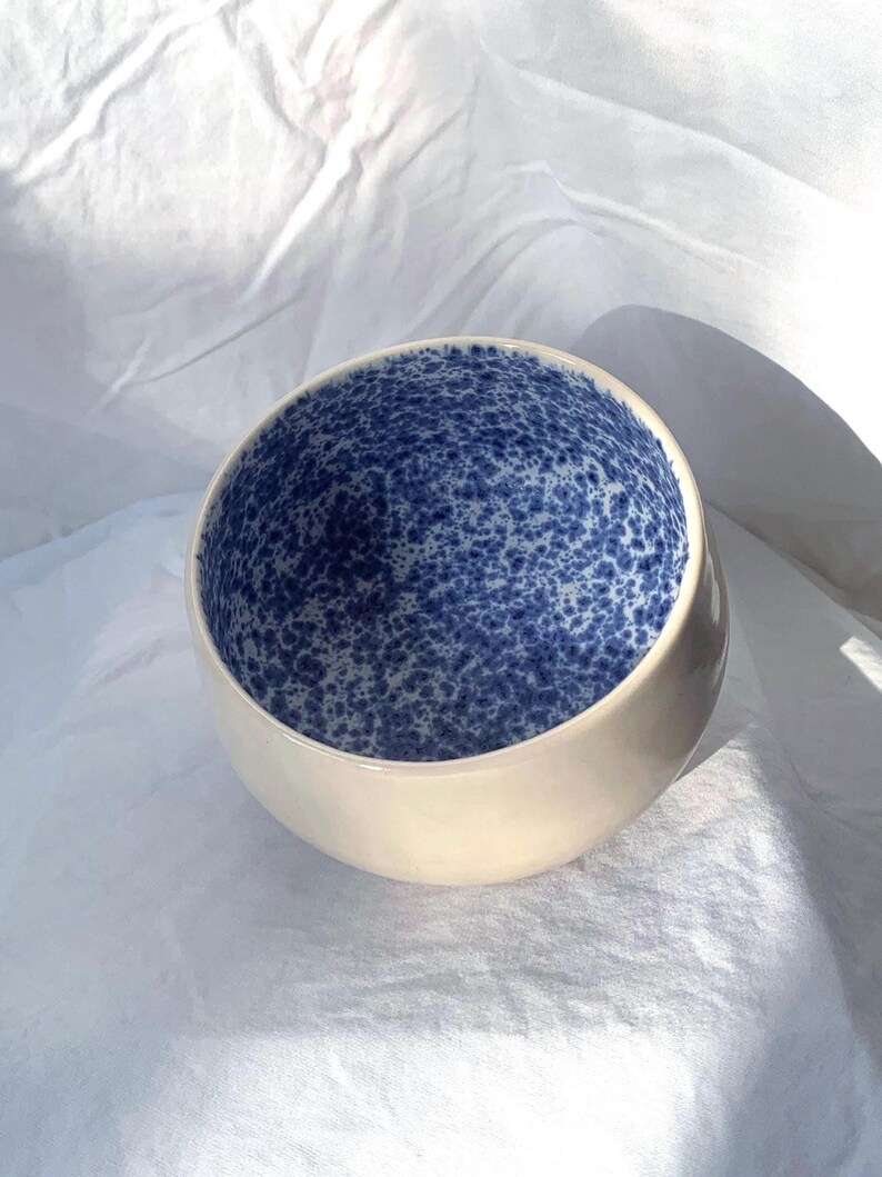 Handmade Ceramic Cup With Blue and White Speckled Glaze - Etsy