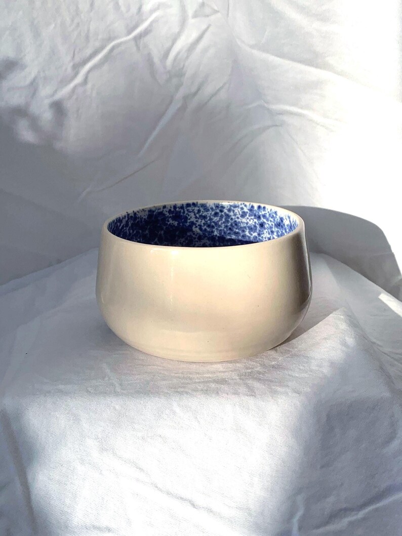 Handmade Ceramic Cup With Blue and White Speckled Glaze - Etsy