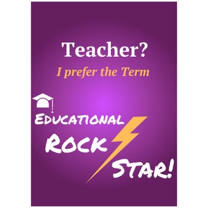 Rock Star | Teacher Thank You Digital Wall Art | Multiple Sizes ...