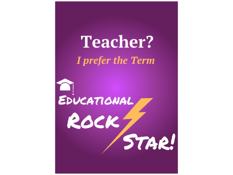 Rock Star | Teacher Thank You Digital Wall Art | Multiple Sizes ...