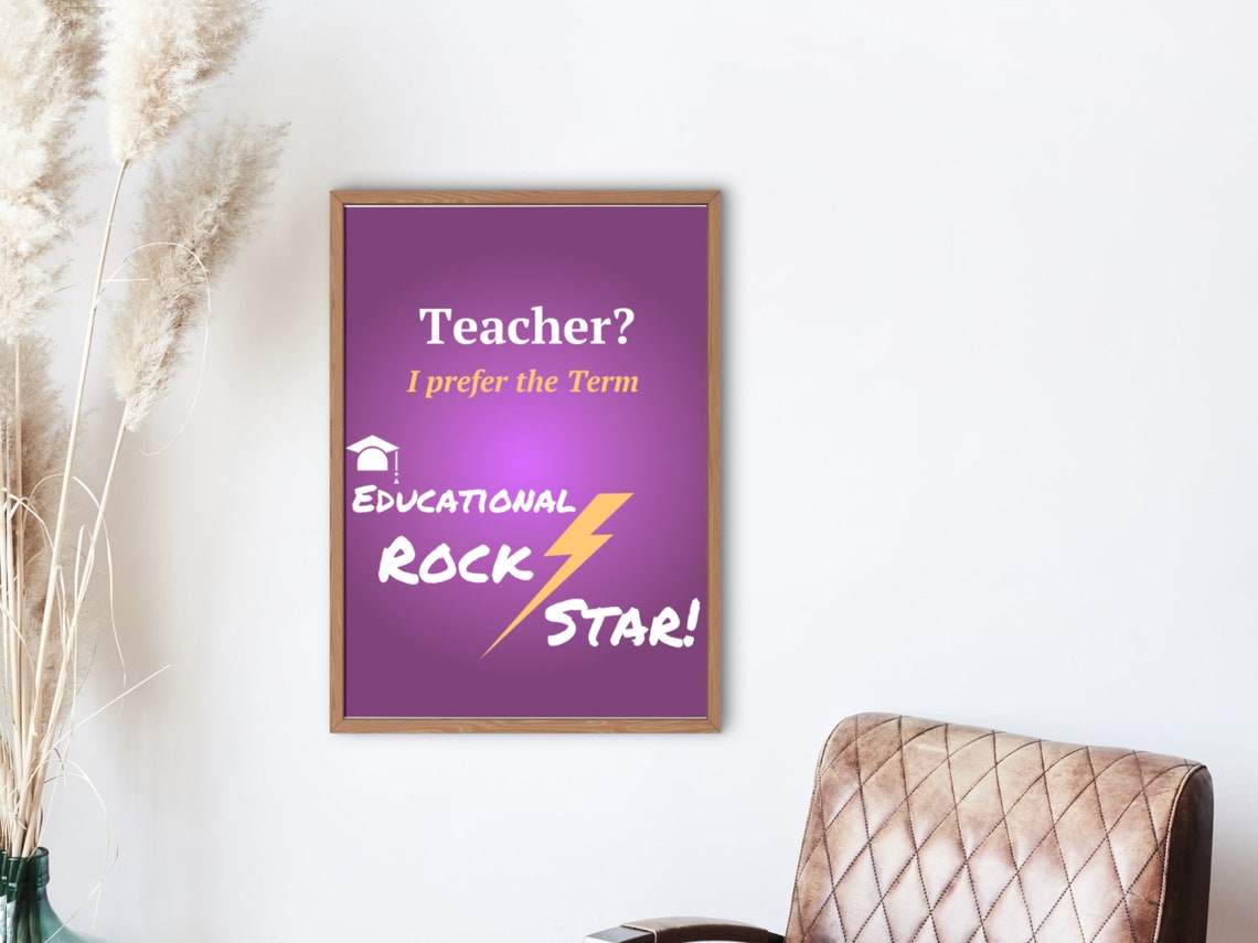 Rock Star | Teacher Thank You Digital Wall Art | Multiple Sizes ...
