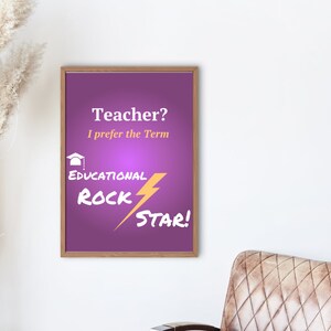 Rock Star | Teacher Thank You Digital Wall Art | Multiple Sizes ...