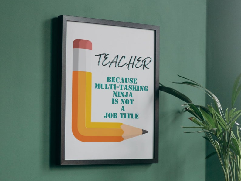 Ninja Teacher Thank You Digital Wall Art Multiple Sizes Teacher Multi ...