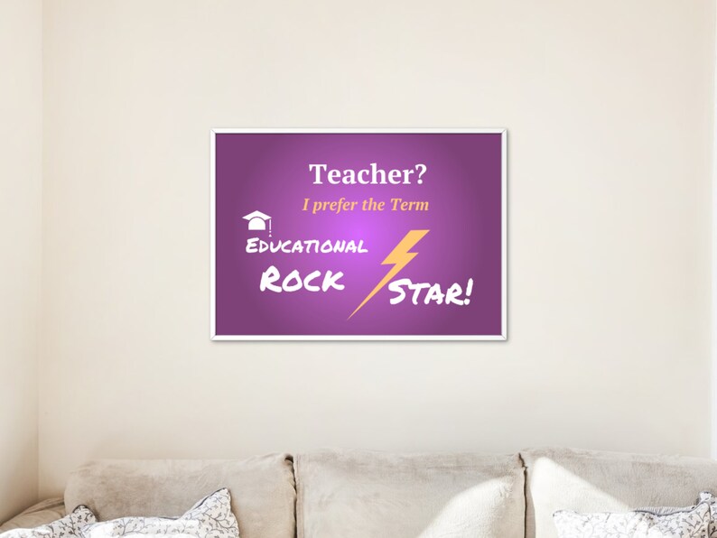 Rock Star | Teacher Thank You Digital Wall Art | Multiple Sizes ...