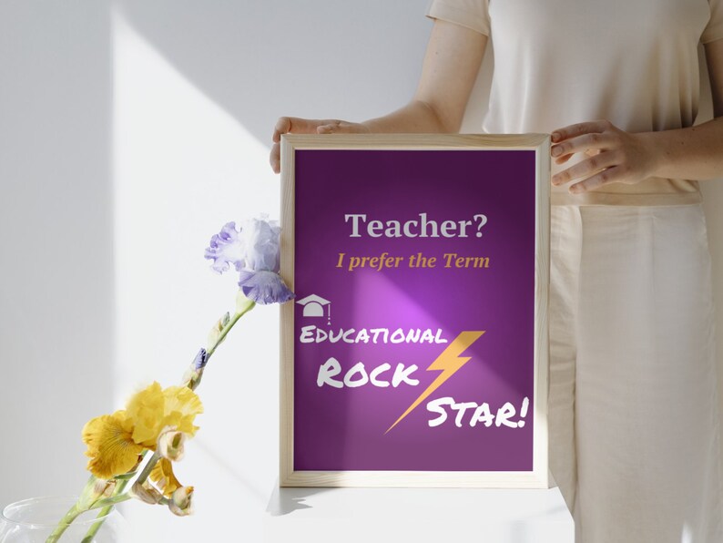 Rock Star | Teacher Thank You Digital Wall Art | Multiple Sizes ...