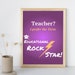 Rock Star | Teacher Thank You Digital Wall Art | Multiple Sizes ...