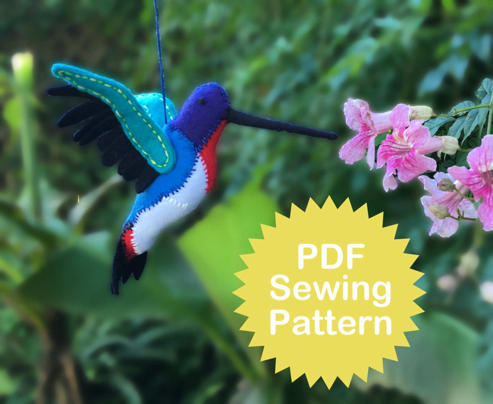 3D Felt Hummingbird Ornament PDF Pattern - Etsy