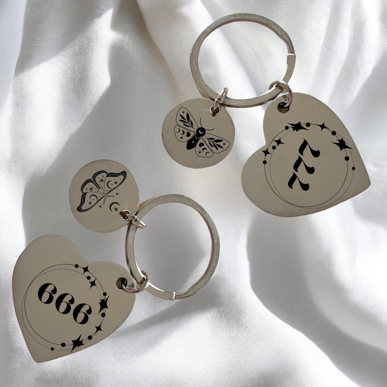 Personalized Angel Number Keychain, Hidden Message Backside, Stainless ...