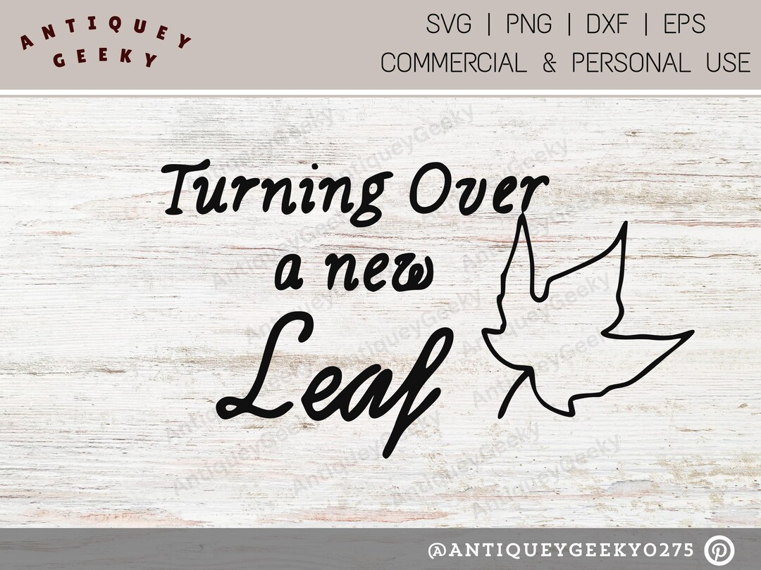 Turning Over a New Leaf SVG - Leaf Silhouette - Fall Leaf SVG File ...