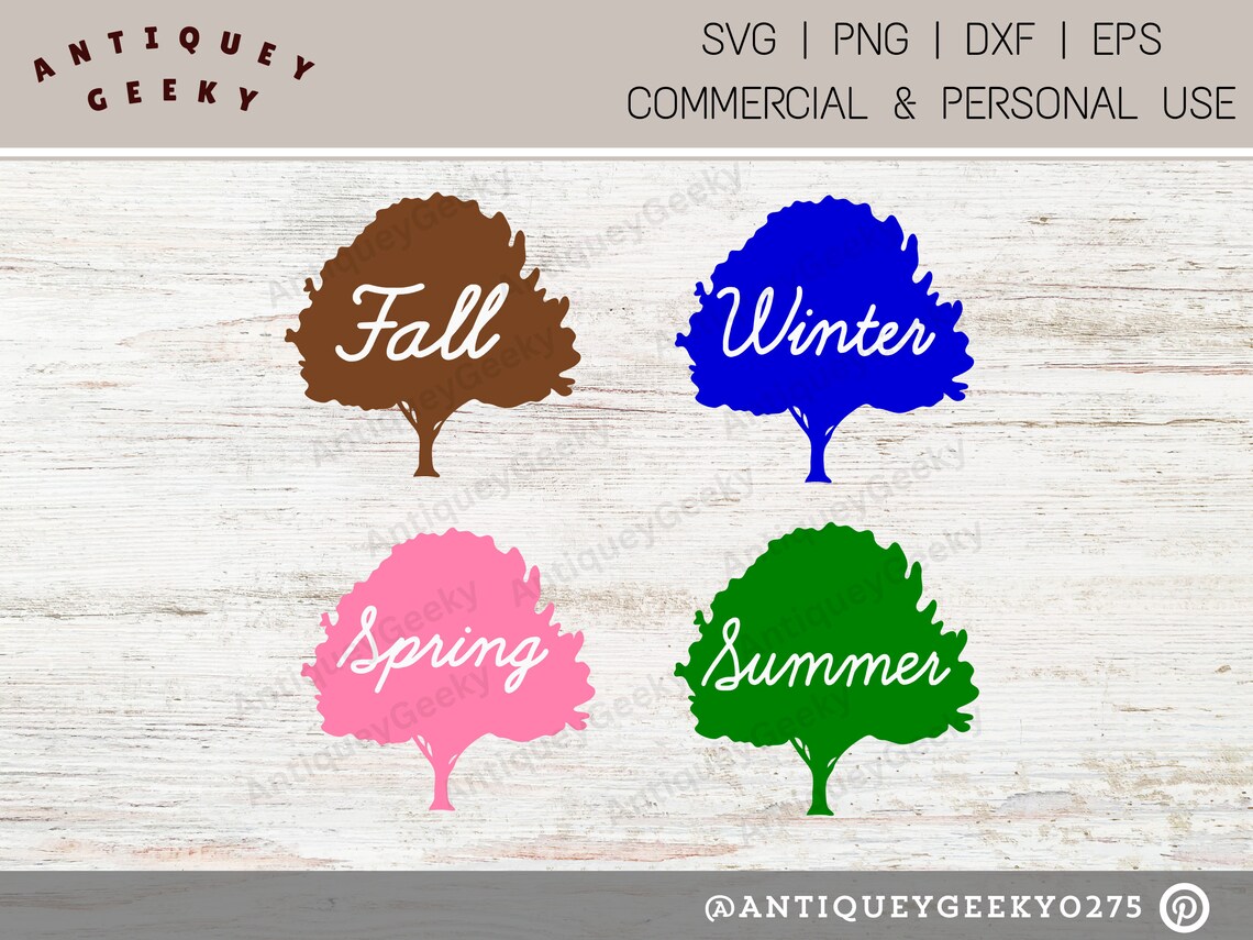 Seasonal Trees SVG - Tree Silhouette - Winter Tree Svg - Fall Tree Svg ...